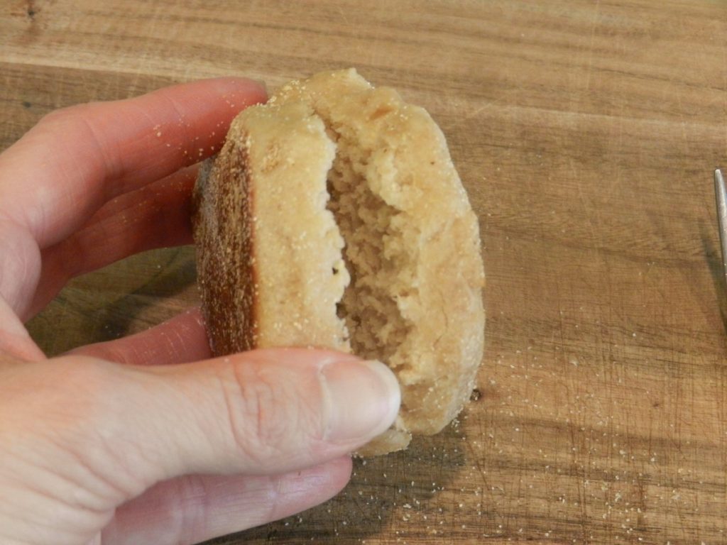 Cut up all of the muffins with a fork when they have cooled down, but ...